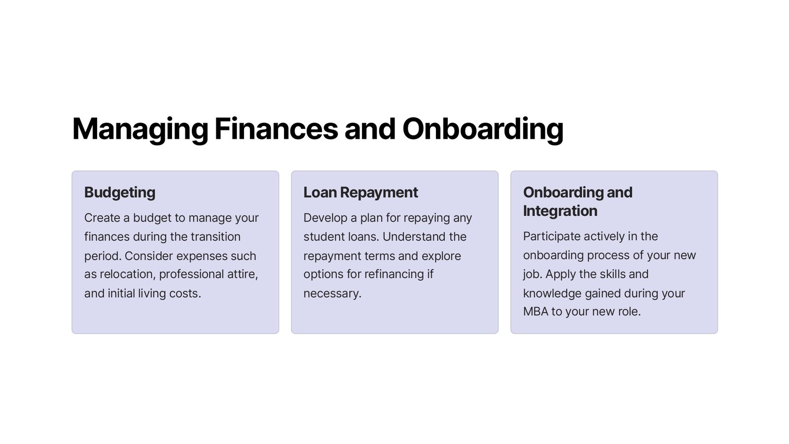 Post MBA Transition: Navigating the Path to Success PDF - Connect 4 Techs
