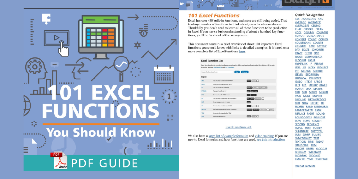 101 Excel Functions You Should Know PDF - Connect 4 Techs