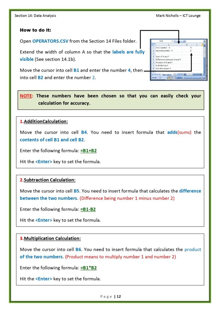 Data Analysis by MS Excel PDF - Connect 4 Techs