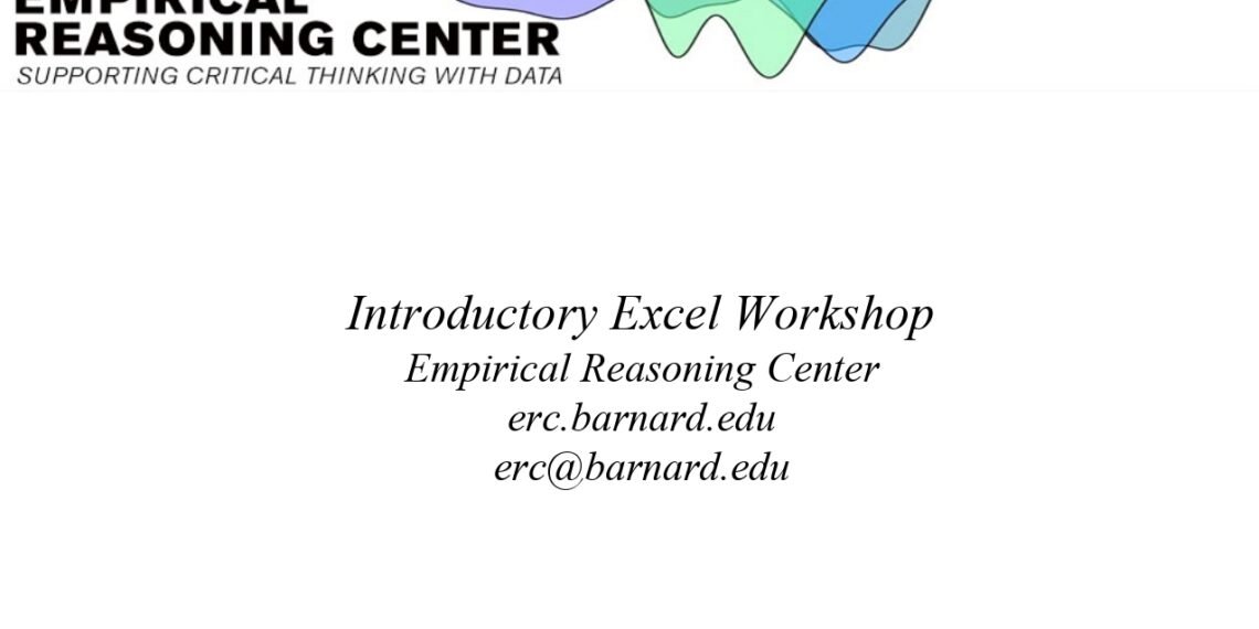 Master Excel – Introductory Excel Workshop PDF