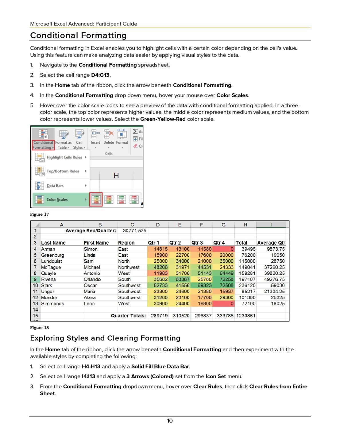 Microsoft Excel Advanced – Participant Guide PDF - Connect 4 Techs
