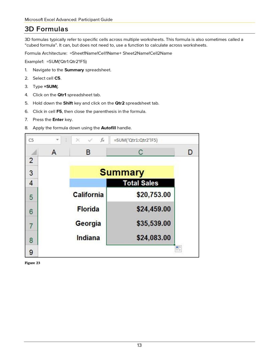 Microsoft Excel Advanced – Participant Guide PDF - Connect 4 Techs