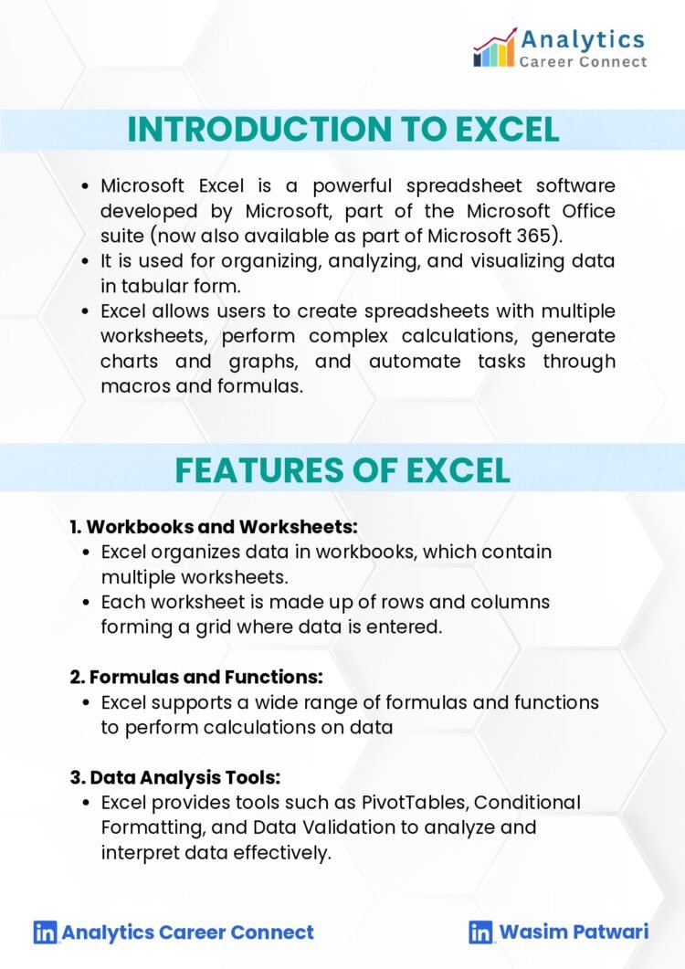 Excel for Data Analysis PDF - Connect 4 Techs
