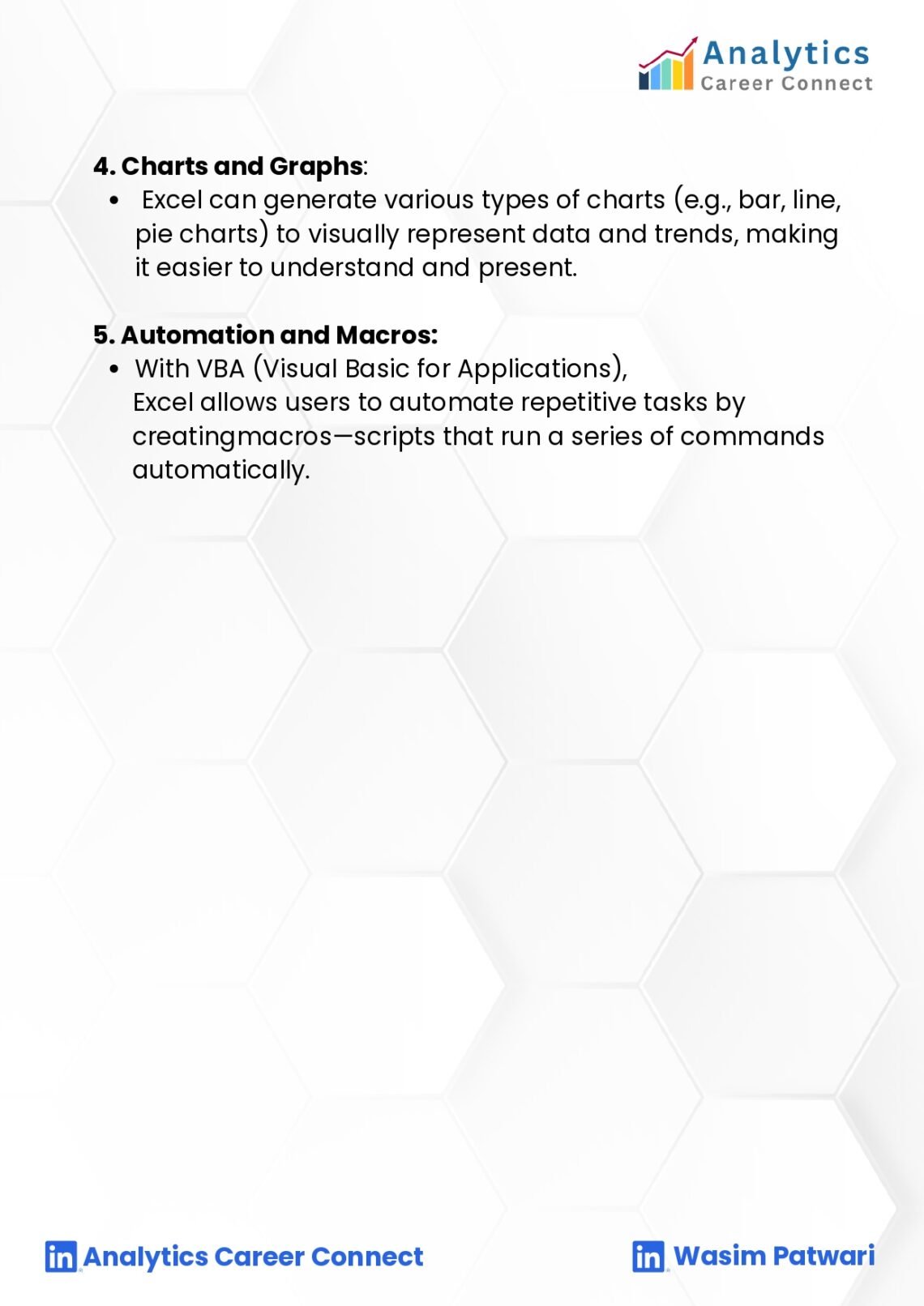Excel for Data Analysis PDF - Connect 4 Techs
